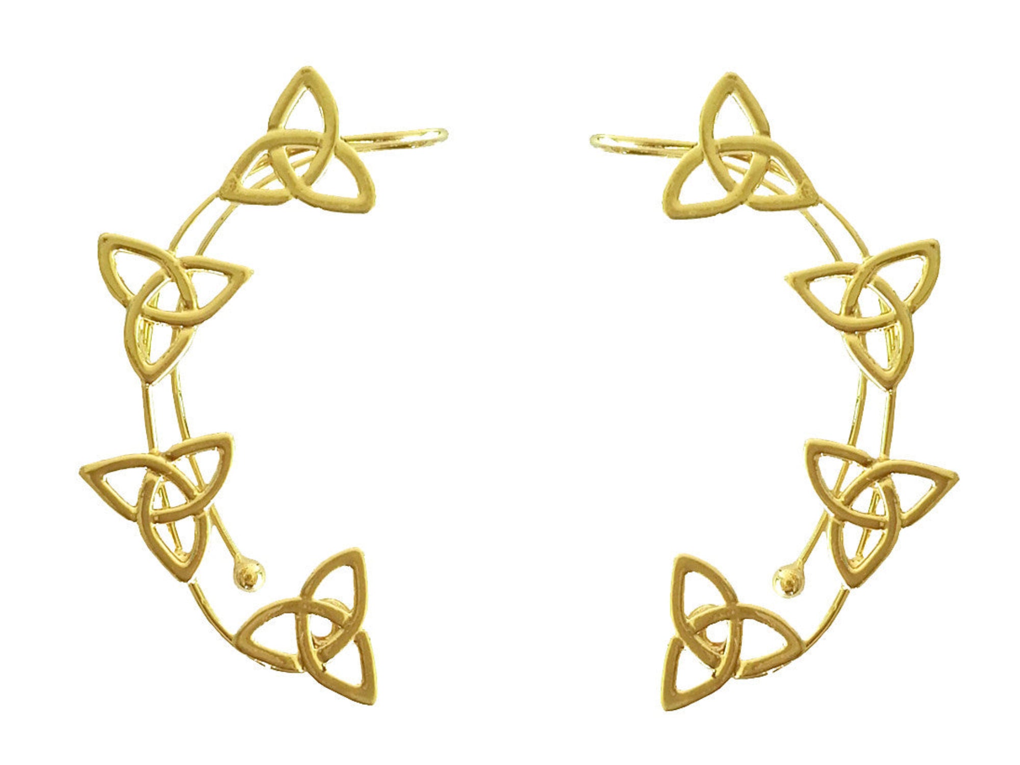 Celtic Gold Elf Ear Cuffs - Adjustable Lightweight No Piercing Jewelry ...